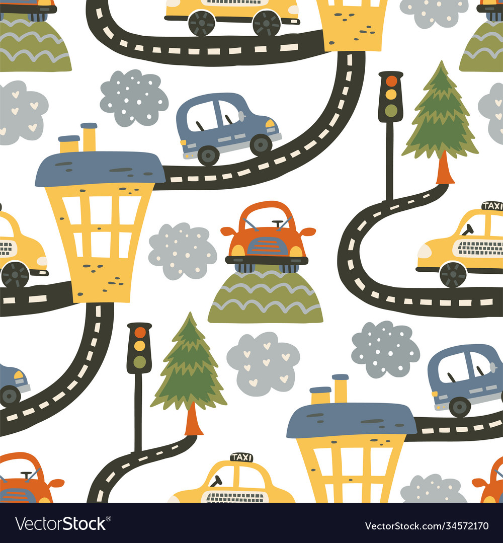 Seamless car pattern background Royalty Free Vector Image