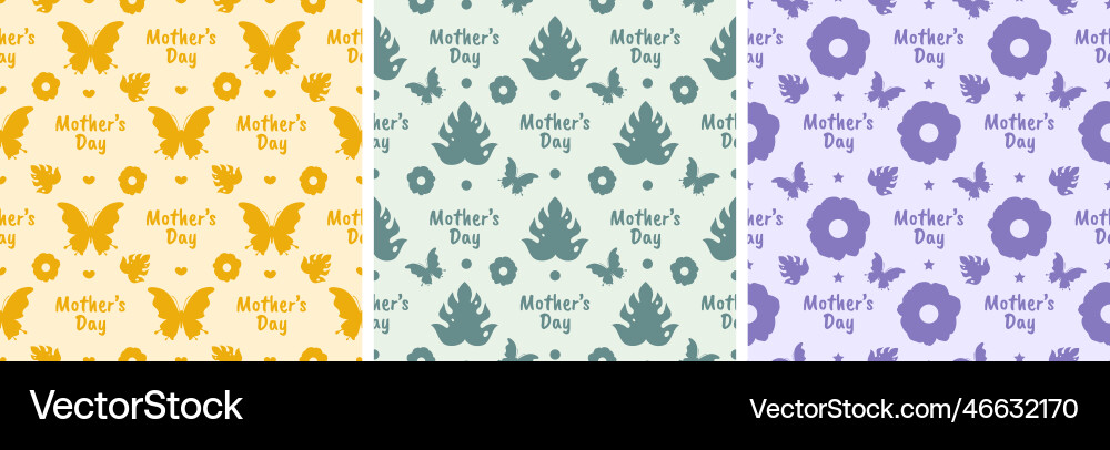 Set of happy mother day seamless pattern design Vector Image