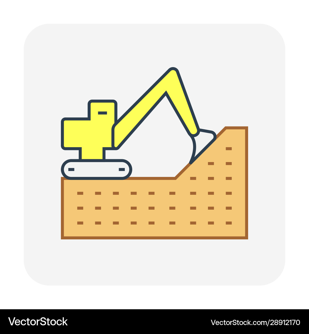 Soil excavation icon Royalty Free Vector Image