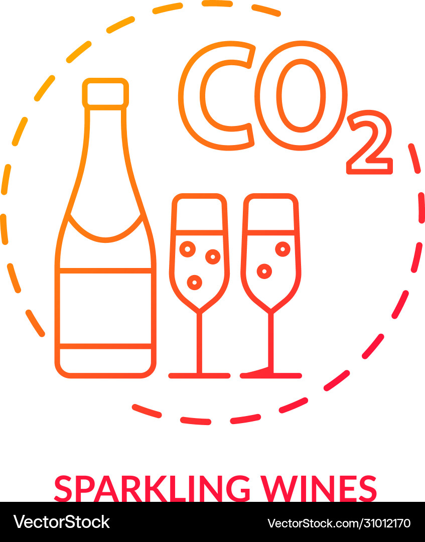 Sparkling wine concept icon fizzy alcohol drink Vector Image