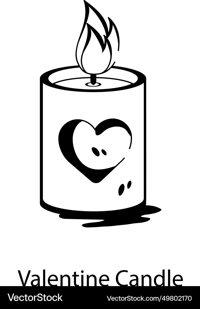 Valentine candle Royalty Free Vector Image - VectorStock