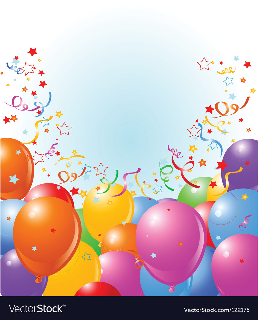 Balloons border Royalty Free Vector Image - VectorStock