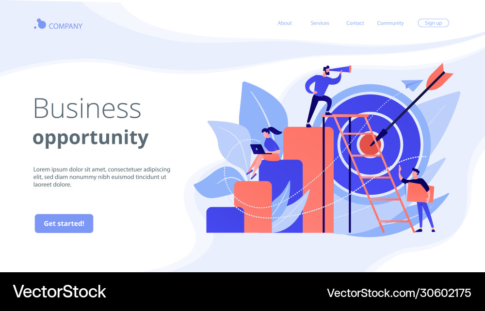 Business opportunity concept landing page Vector Image