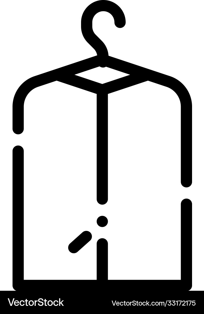 Clothes after dry cleaning on hanger line icon Vector Image