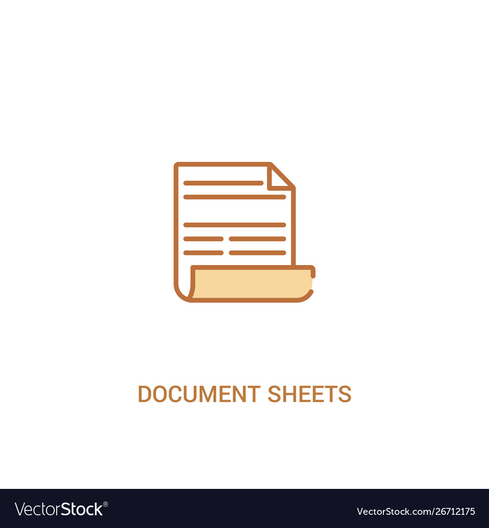 Document sheets concept 2 colored icon simple Vector Image