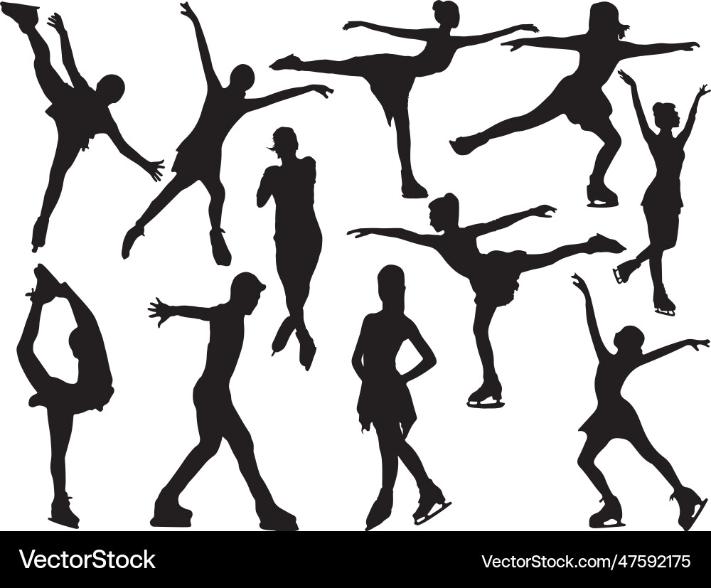 Figure skating silhouette Royalty Free Vector Image