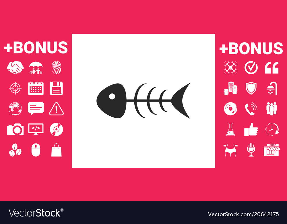 Fish skeleton icon Royalty Free Vector Image - VectorStock