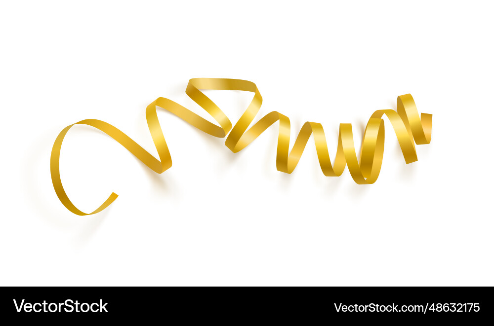 Gold satin ribbon isolated on white background Vector Image
