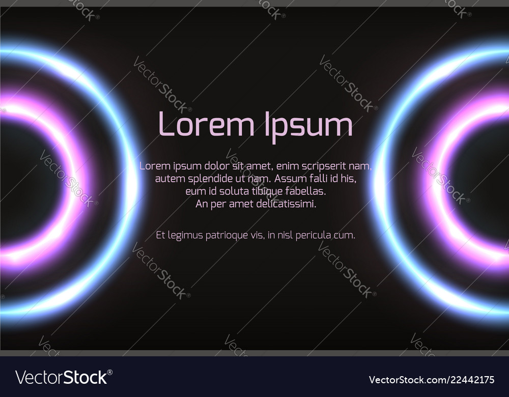 Horizontal dark template with neon frames Vector Image