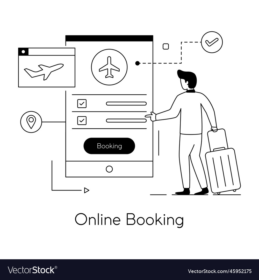 Online booking Royalty Free Vector Image - VectorStock