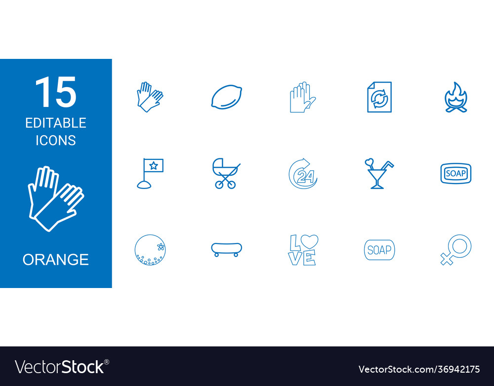 Orange icons Royalty Free Vector Image - VectorStock