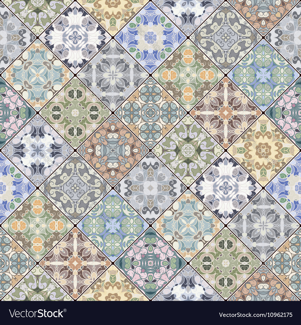 Patchwork abstract patterns Royalty Free Vector Image