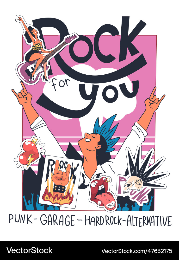 Punk rock festival poster Royalty Free Vector Image