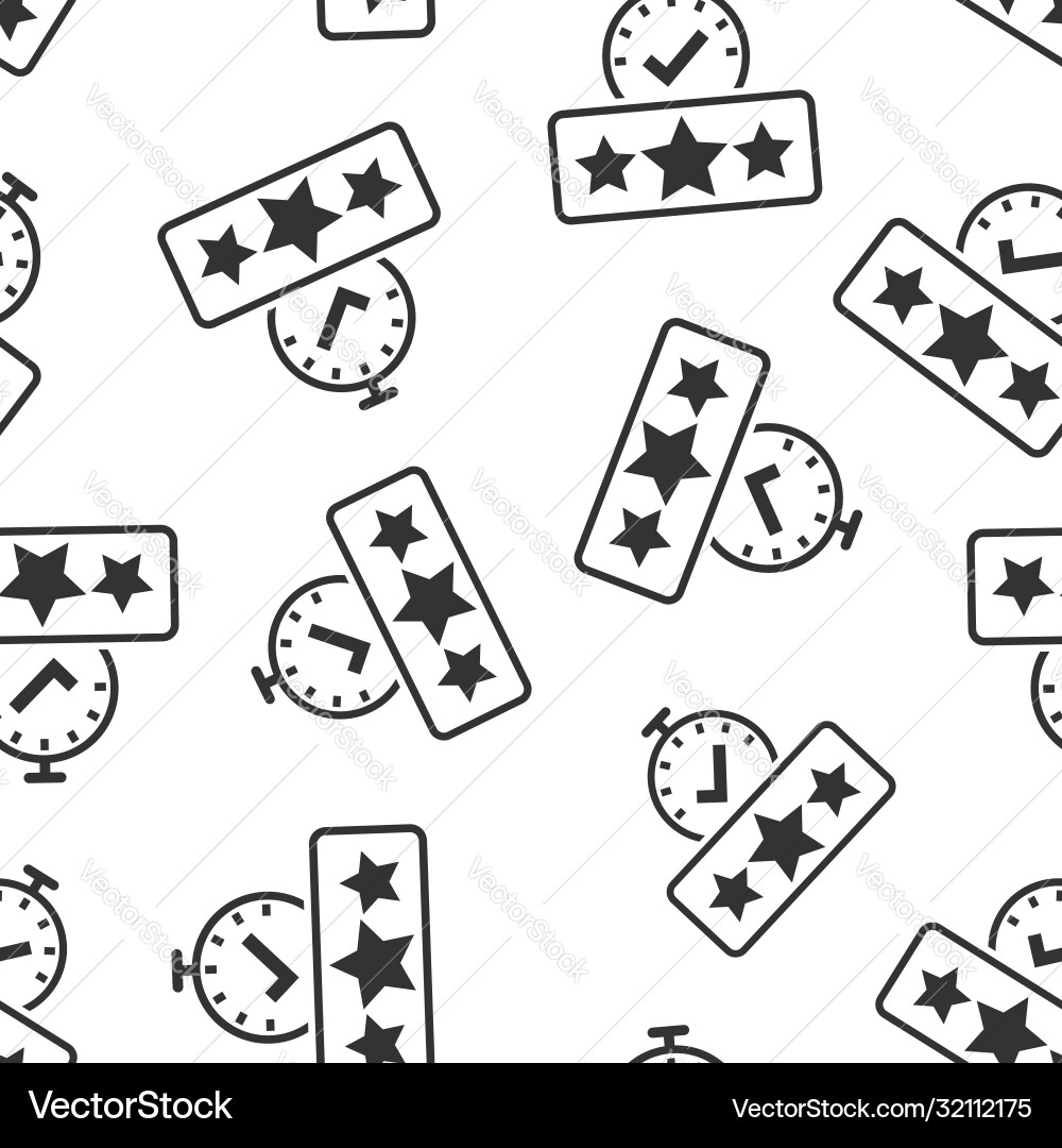 Rating result icon in flat style clock with stars Vector Image