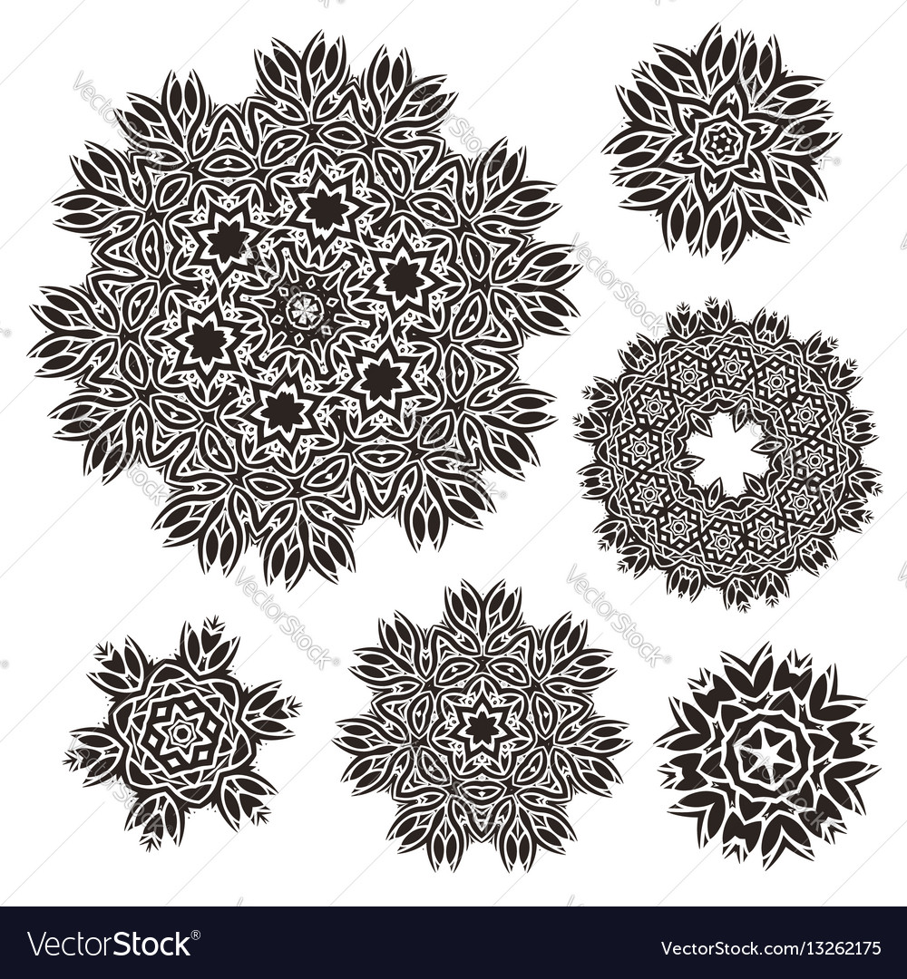 Set elements for design stylized flowers Vector Image