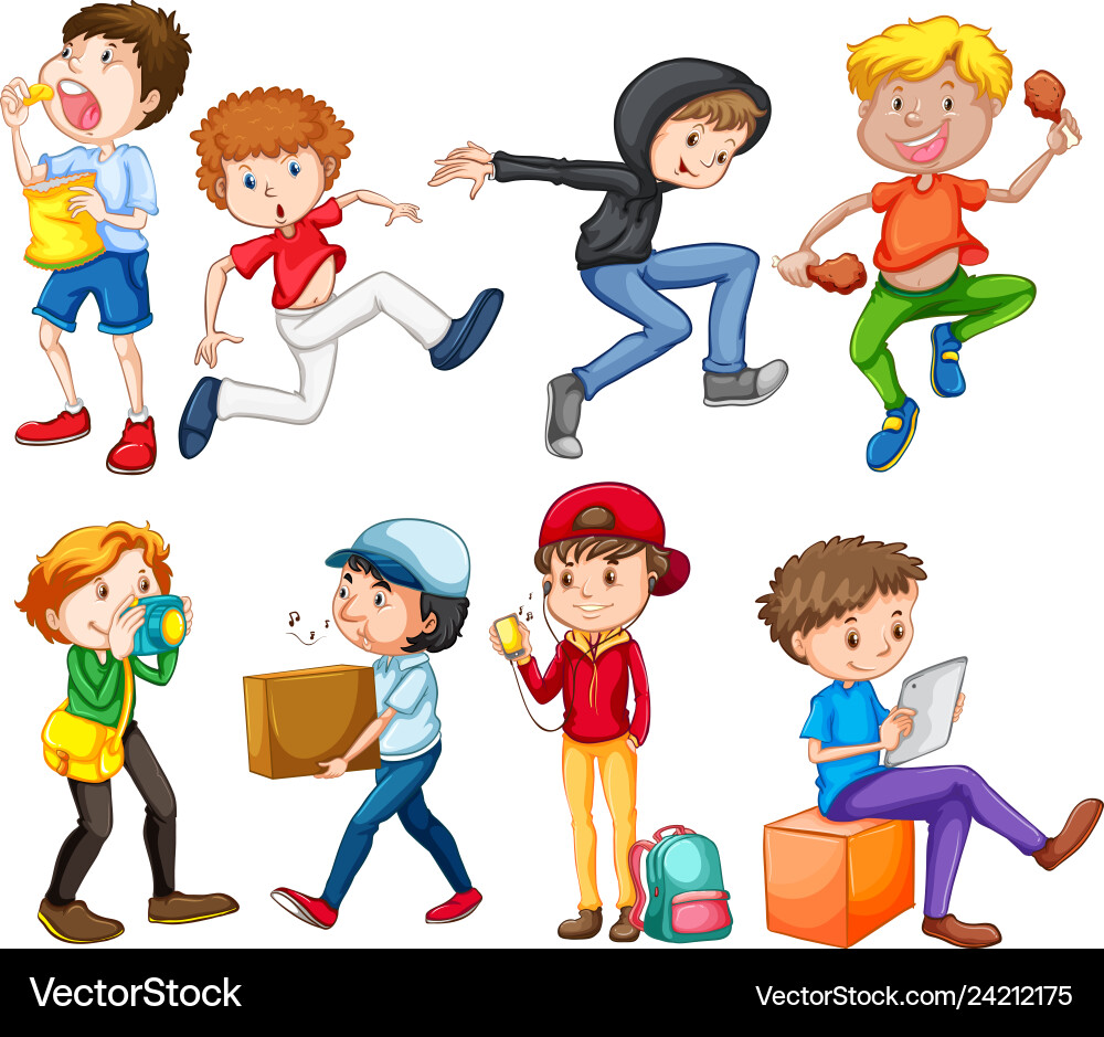 Set of male character Royalty Free Vector Image