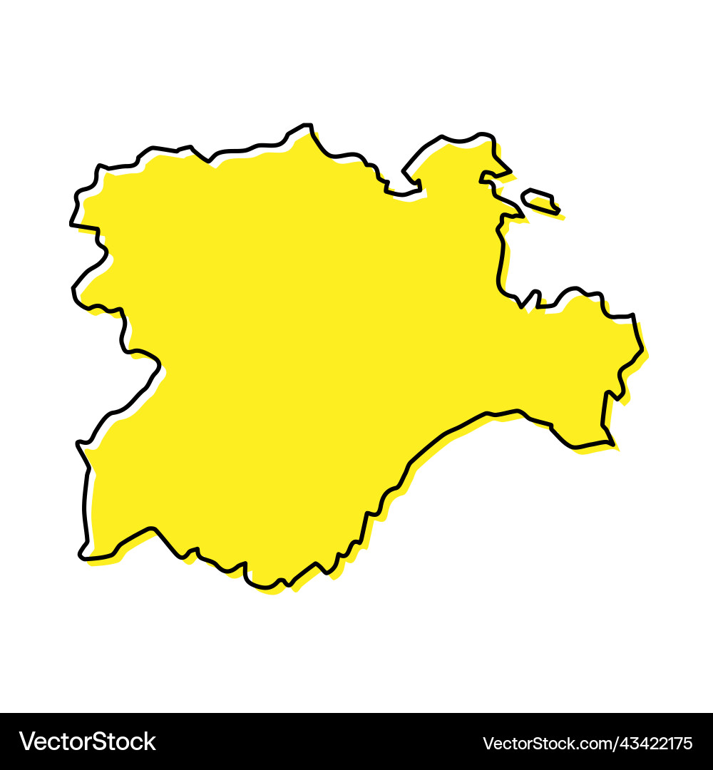 Simple outline map of castile and leon Royalty Free Vector