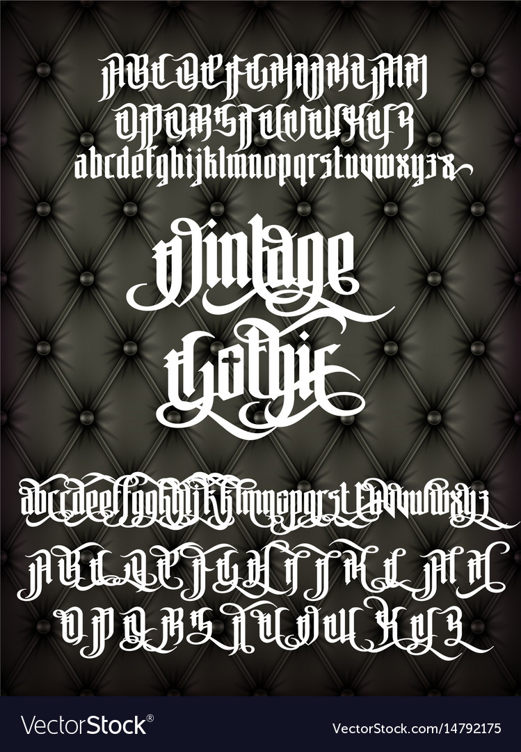 Vintage gothic font Royalty Free Vector Image - VectorStock