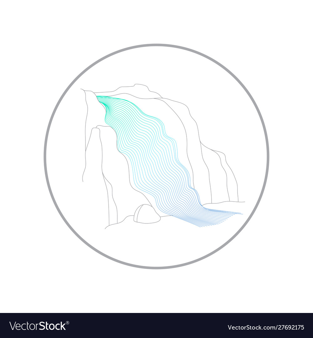 Waterfall cascade Royalty Free Vector Image - VectorStock