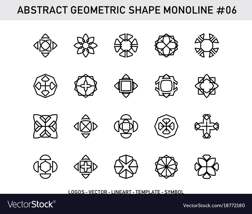 Abstract geometric shape monoline 06 Royalty Free Vector