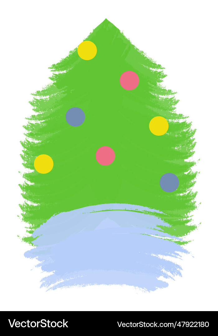 Abstract image of a christmas tree from brush Vector Image