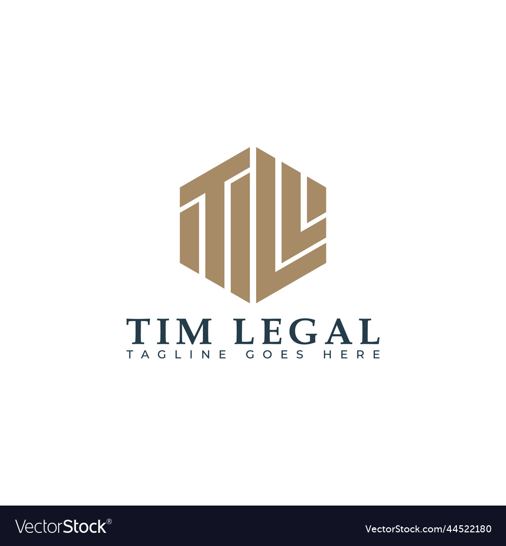 Abstract initial letter tl or lt logo in gold Vector Image