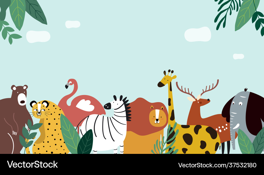 Animals theme template Royalty Free Vector Image