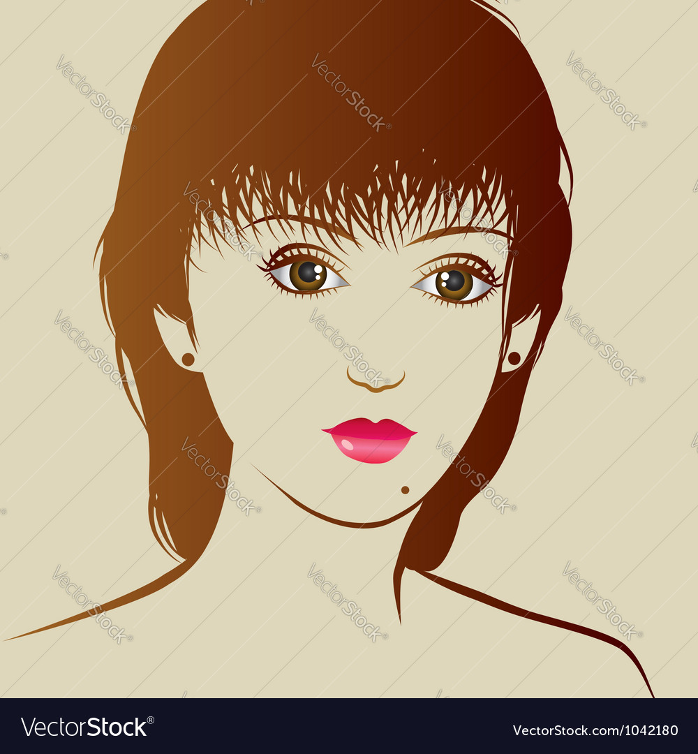 Beautiful Girl With Beauty Hairstyle Royalty Free Vector