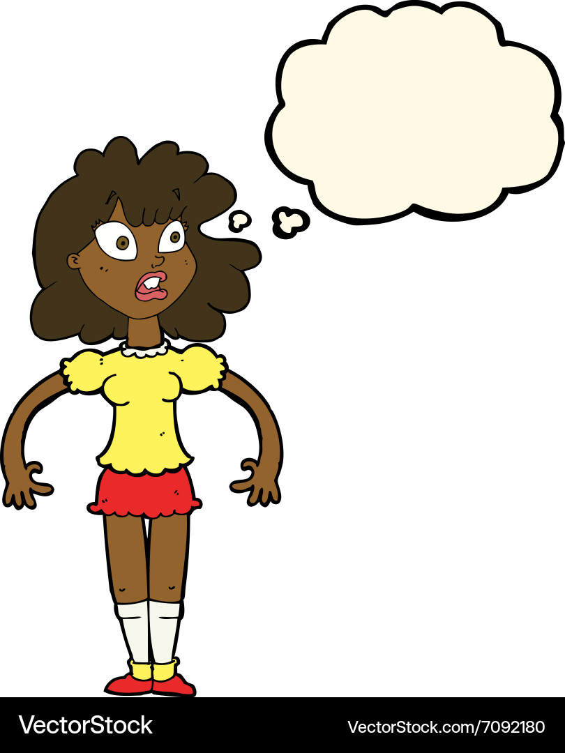Cartoon pretty girl with shocked expression Vector Image