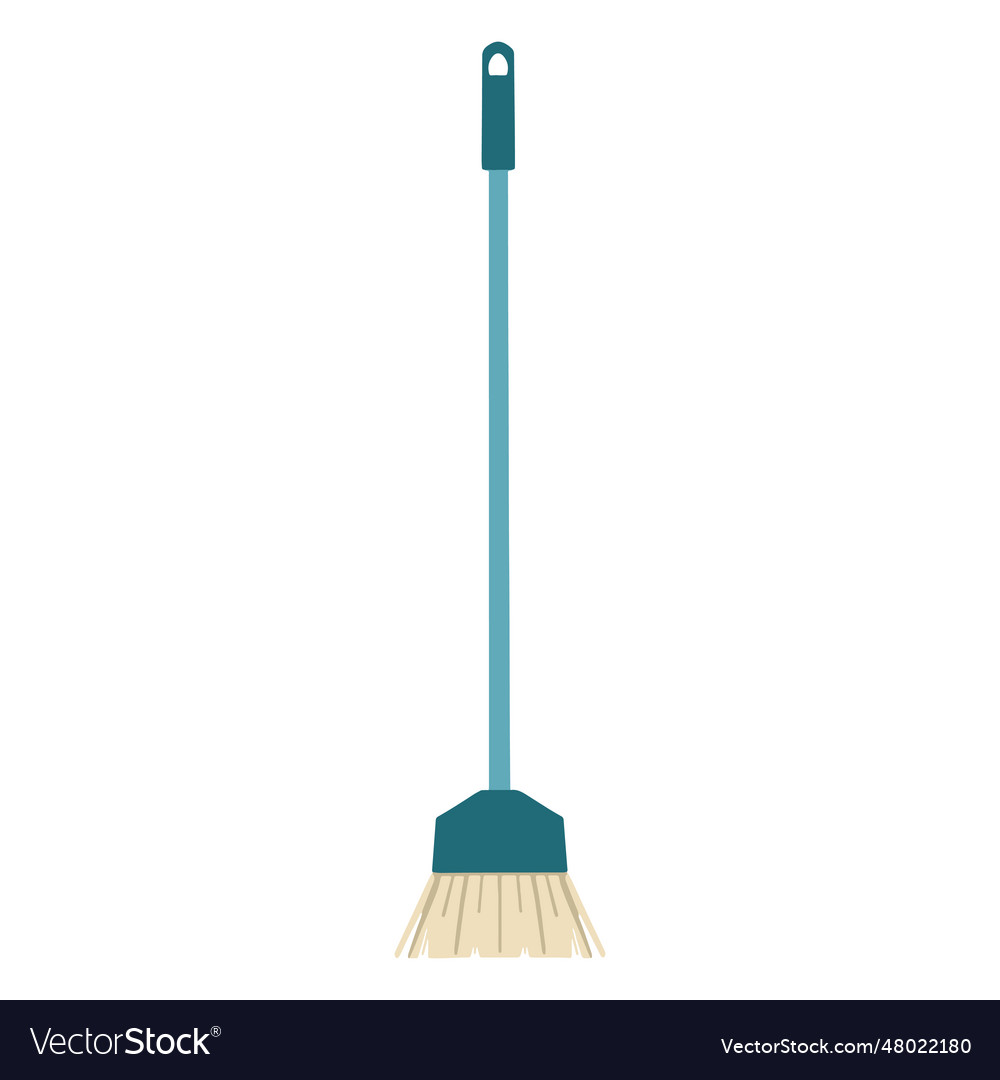 Cleaning broom brush flat Royalty Free Vector Image