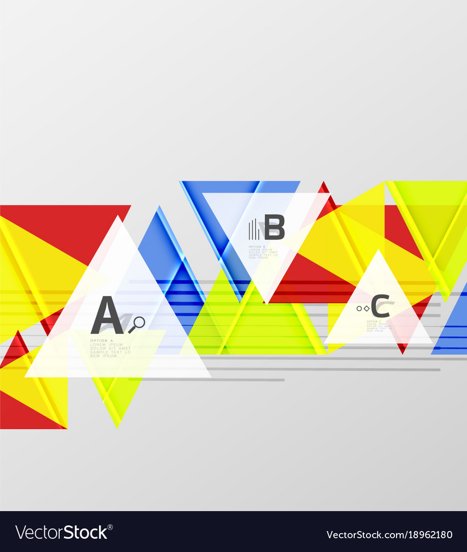Color triangles background design Royalty Free Vector Image