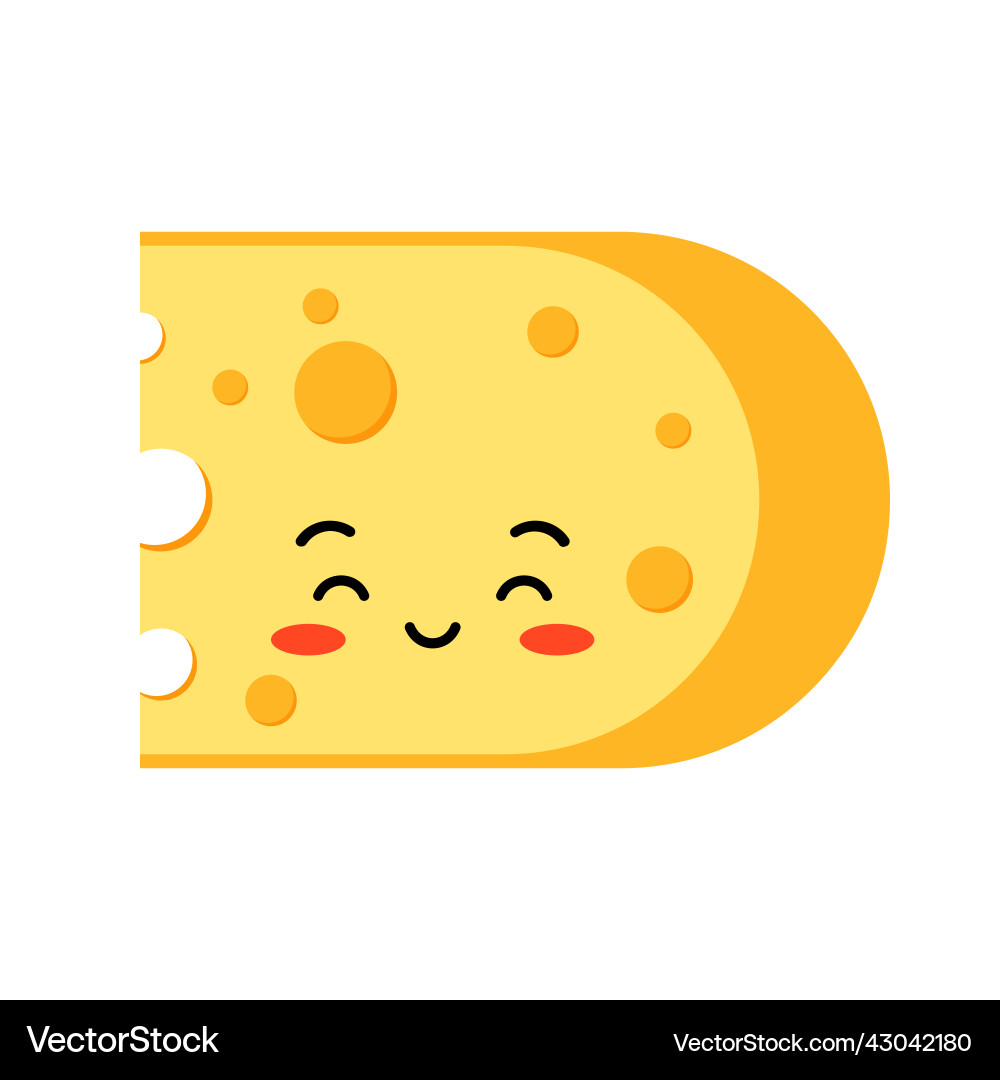 Cute smile cheese character with hole slices Vector Image