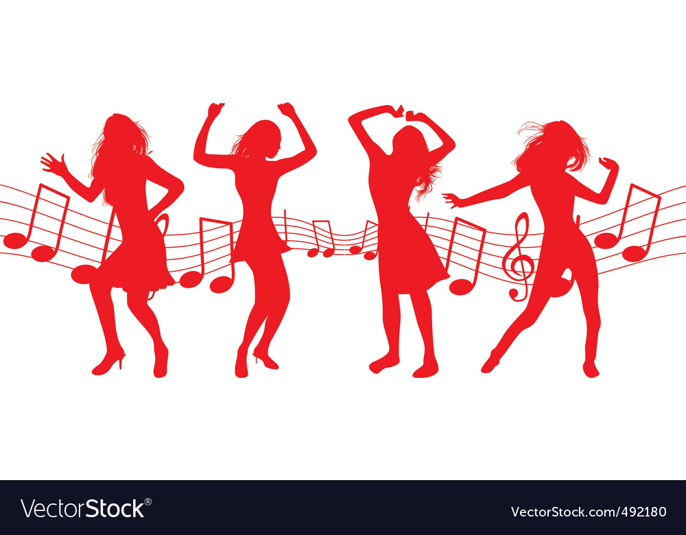 Dancing Girls Royalty Free Vector Image Vectorstock