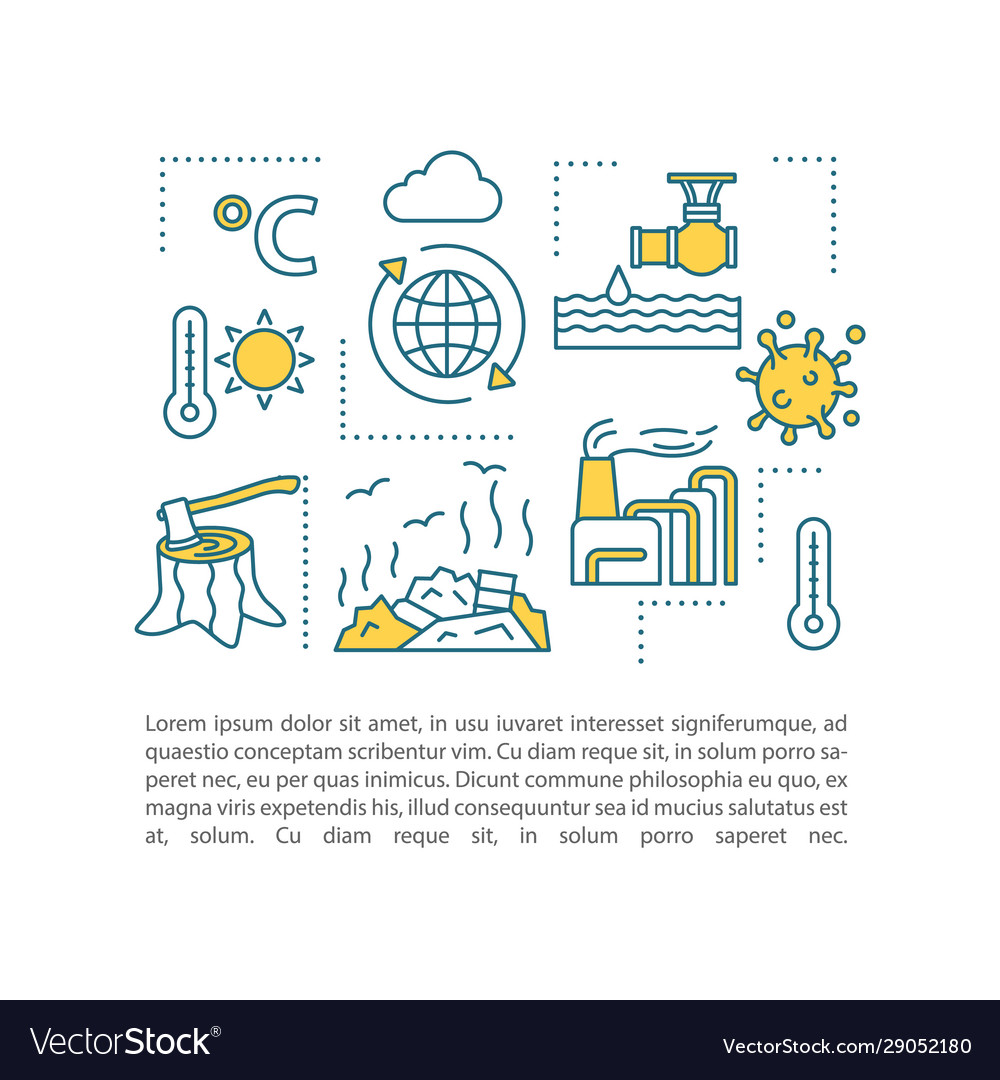 Environmental issues concept linear Royalty Free Vector