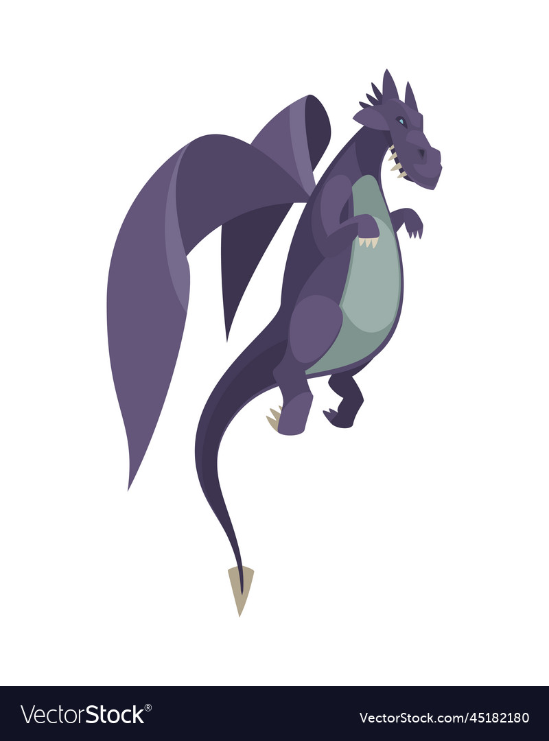 Flying dragon cartoon composition Royalty Free Vector Image