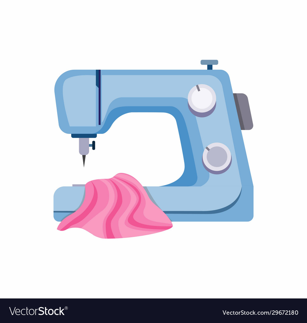 Modern sewing machine automatic tailor Royalty Free Vector