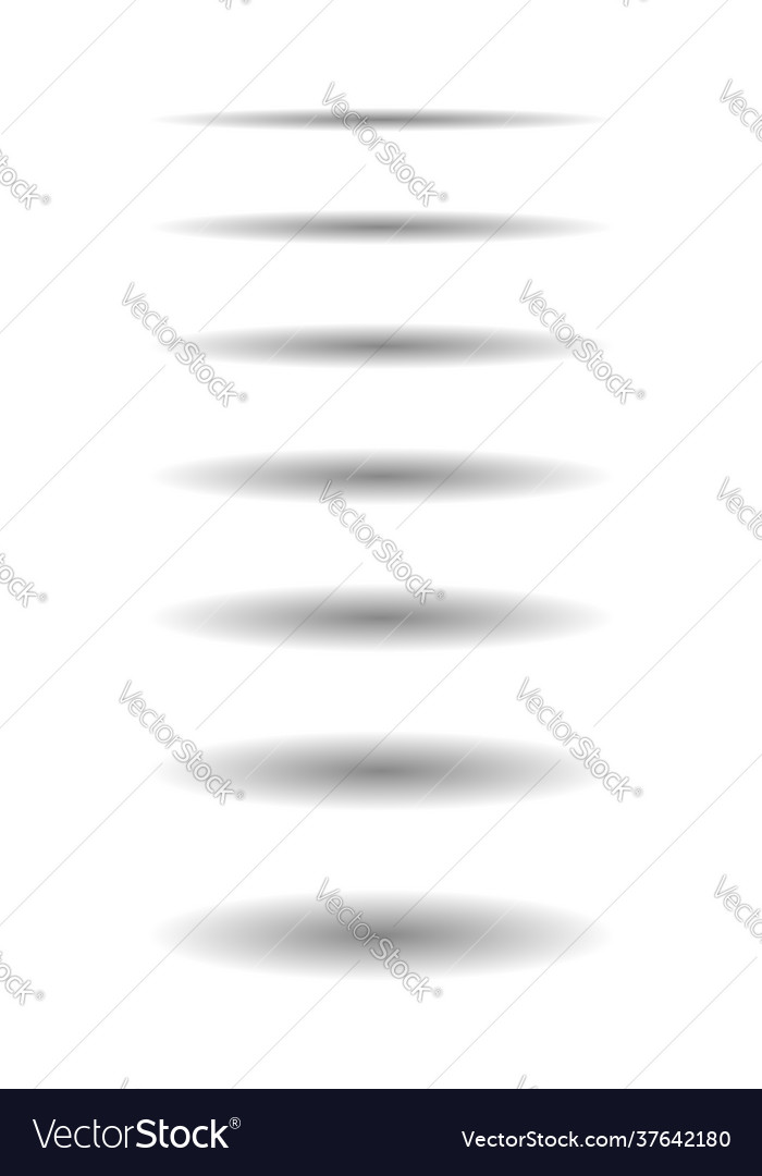 Oval shadow realistic black object Royalty Free Vector Image