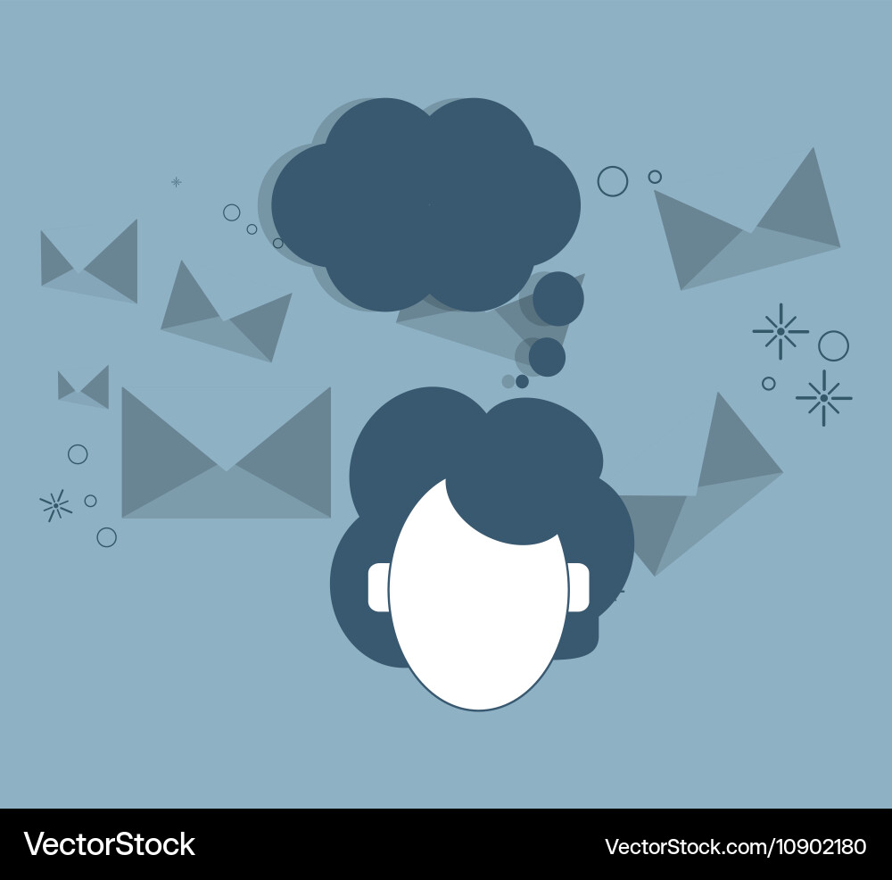 Person avatar with messaging related icons image Vector Image