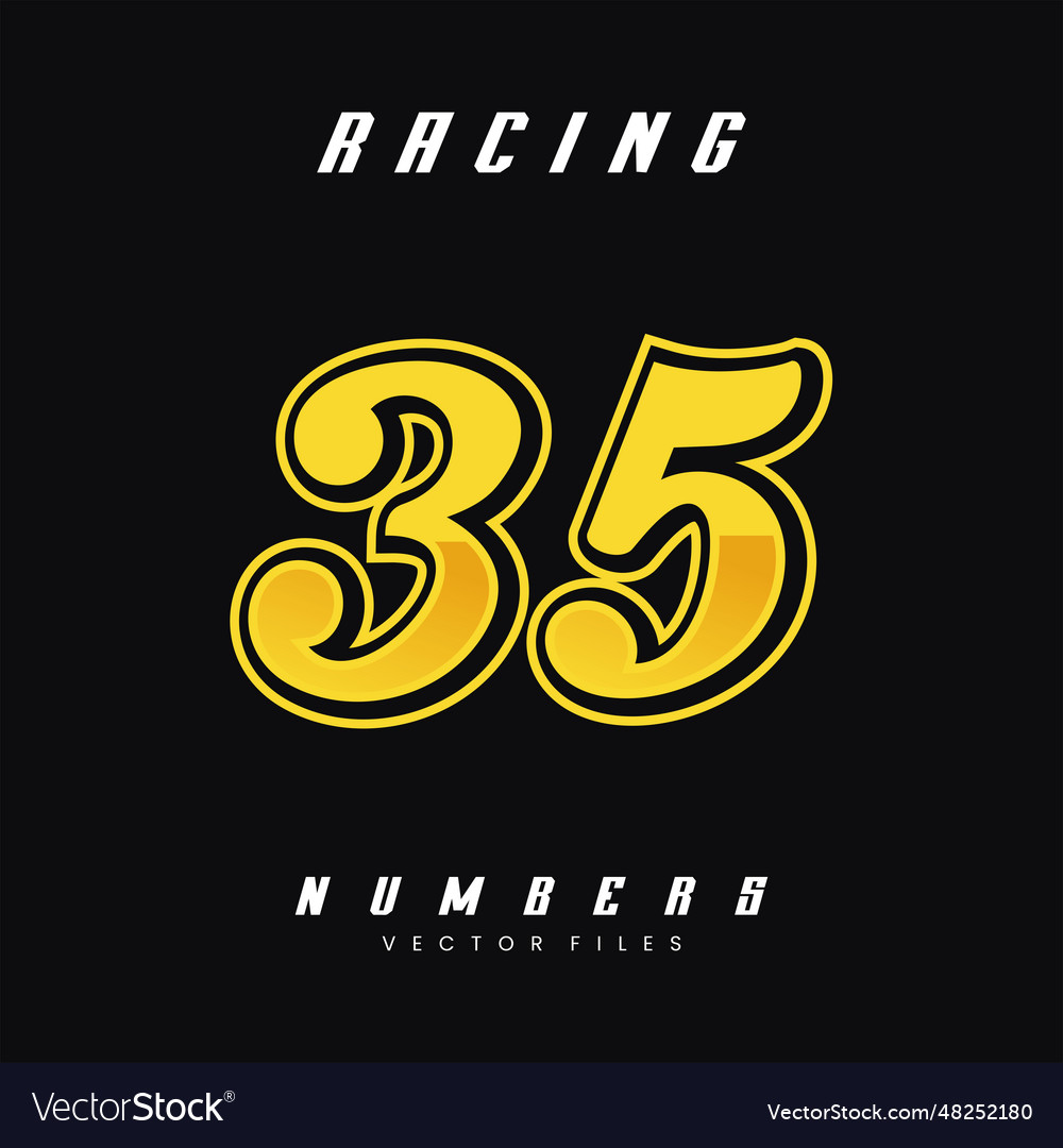 Racing number 35 design template Royalty Free Vector Image Racing number 35 design template Royalty Free Vector Image