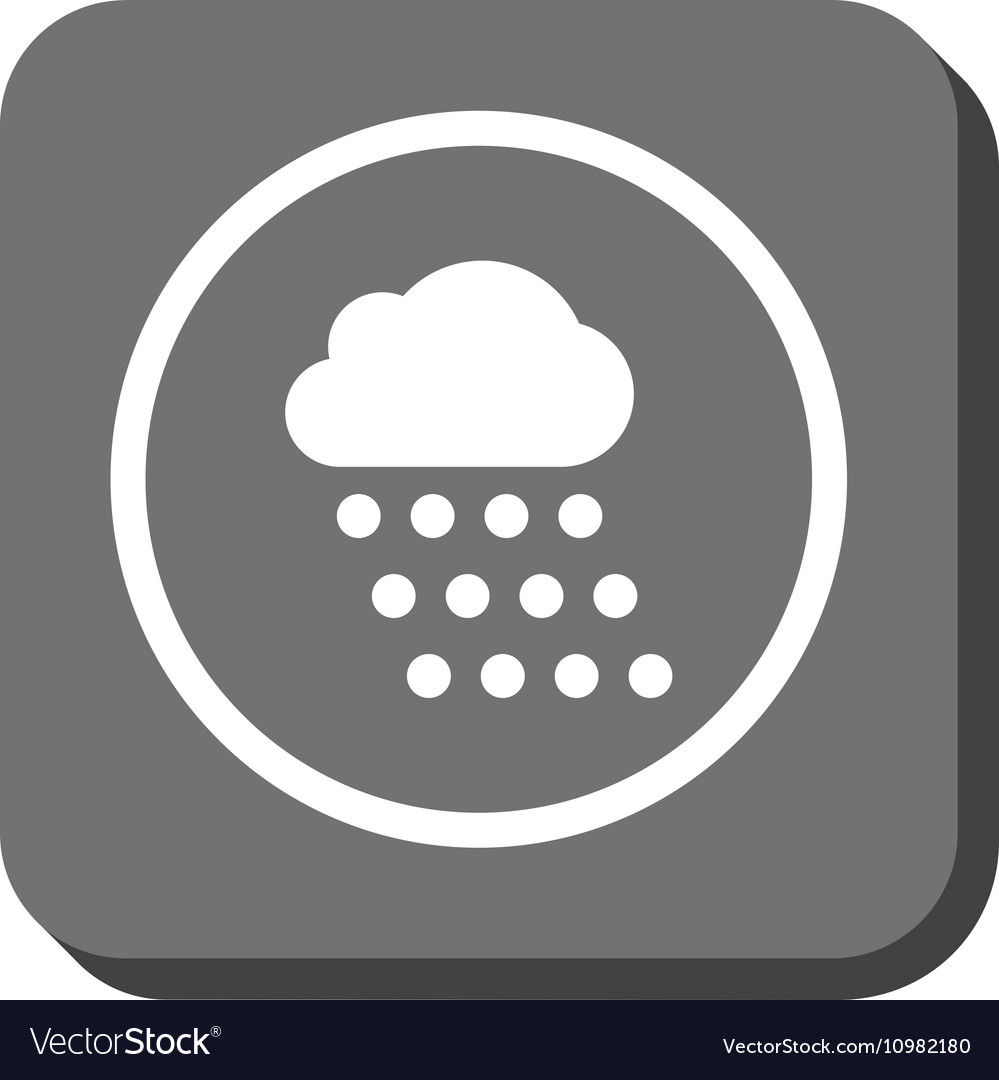 Rain cloud rounded square icon Royalty Free Vector Image