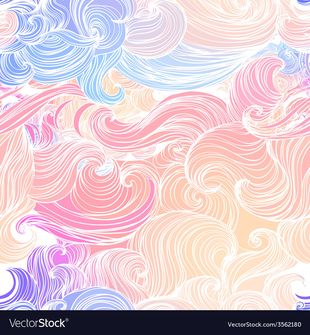 Seamless abstract pattern waves background Vector Image