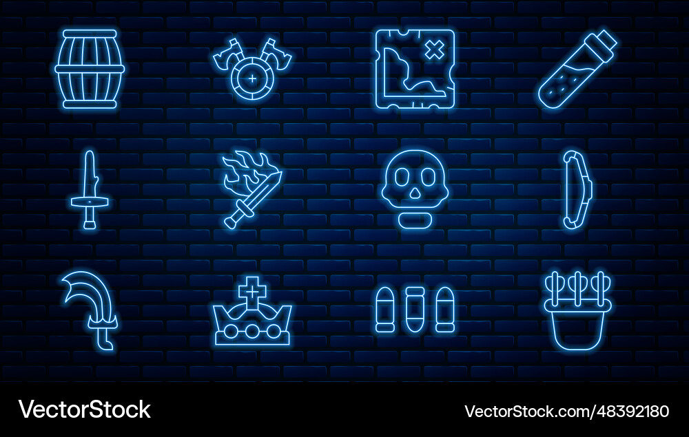 Set line quiver with arrows medieval bow pirate Vector Image