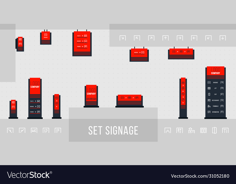 Set signage Royalty Free Vector Image - VectorStock