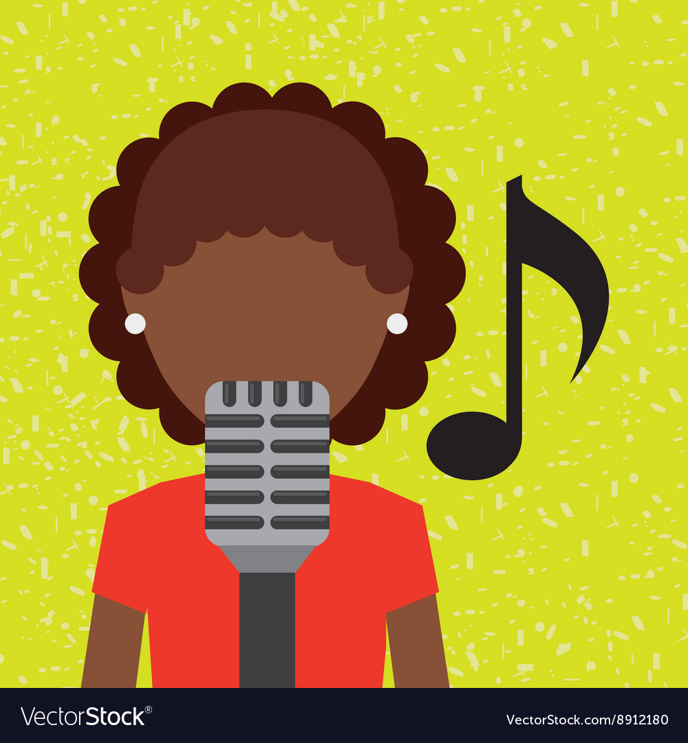 Singer isolated design Royalty Free Vector Image
