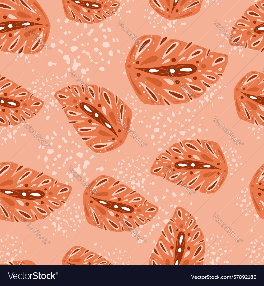 Summer seamless pattern with random orange folk Vector Image