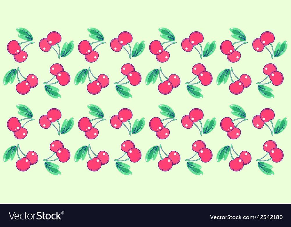 Watercolor cherry pattern Royalty Free Vector Image