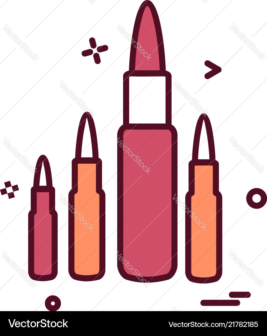 Ammo bullet military round shoot icon design Vector Image