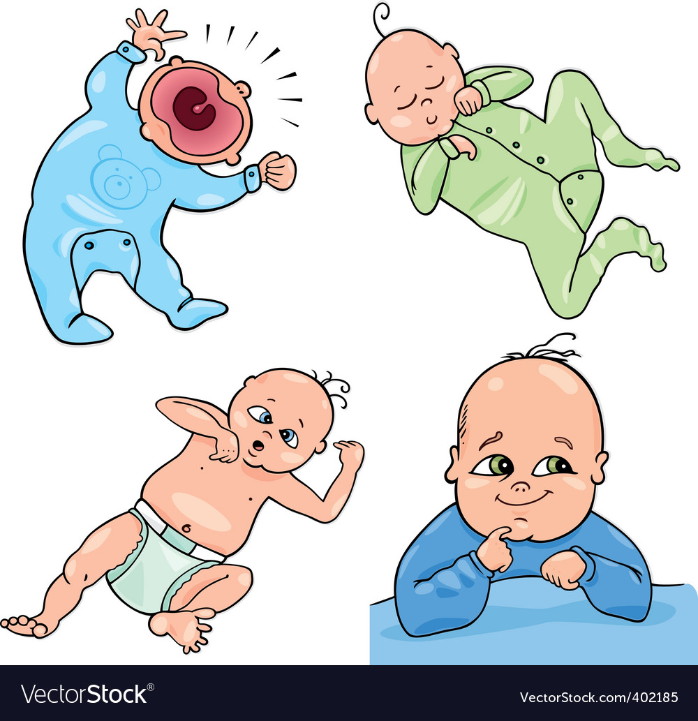 Cute babies Royalty Free Vector Image - VectorStock