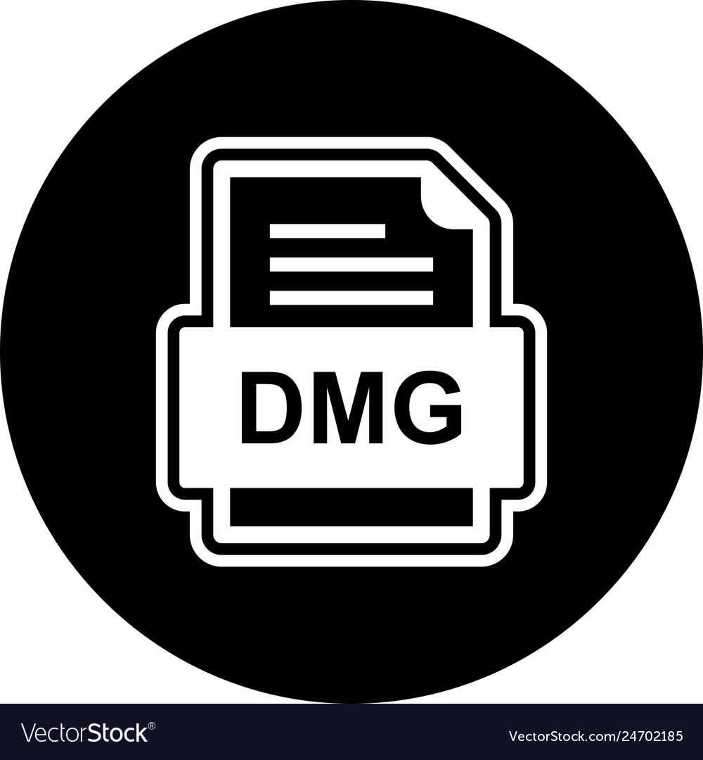 Dmg file document icon Royalty Free Vector Image