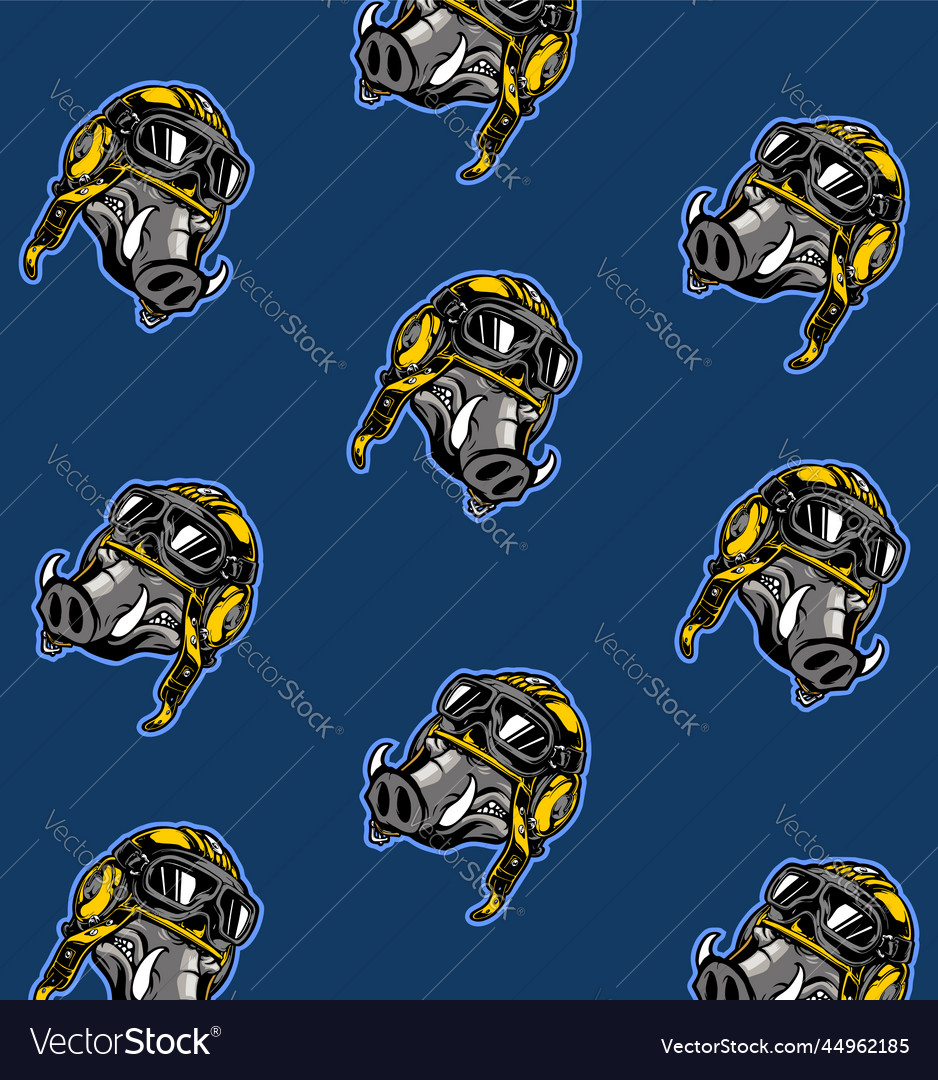 Green background pig head pattern Royalty Free Vector Image